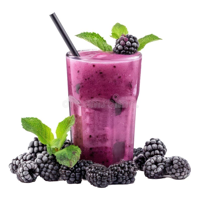 Blackberry Smoothie Drink Front View Stock Photo - Illustration of ...
