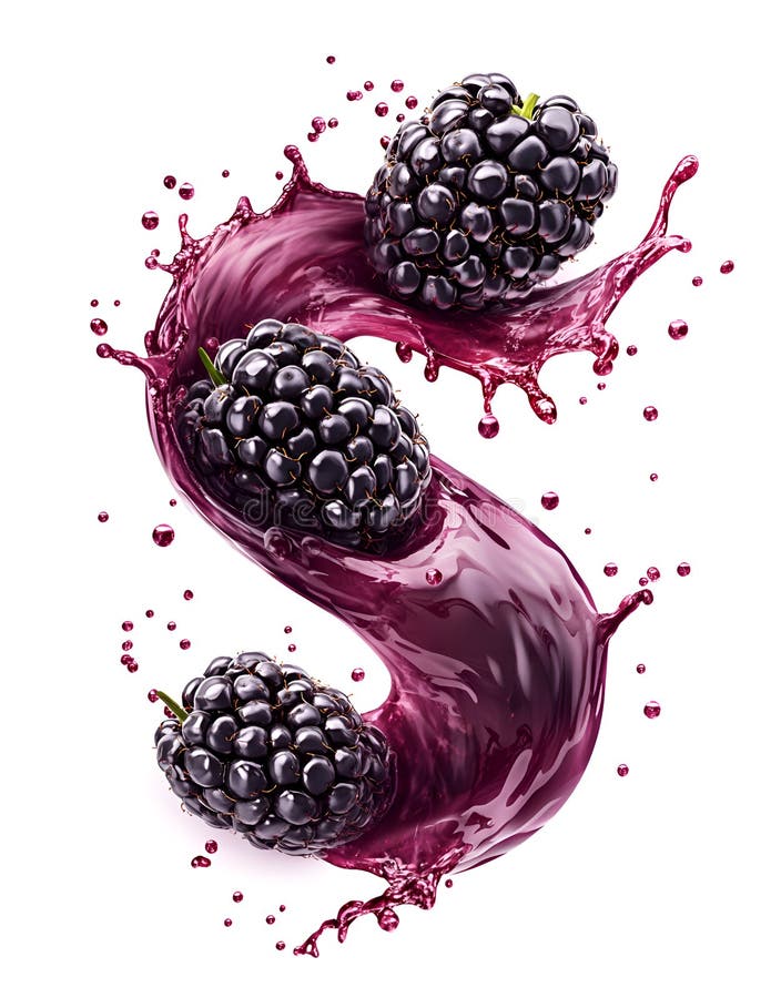 Blackberry Splash a Delicious Burst of Freshness Stock Photo - Image of ...