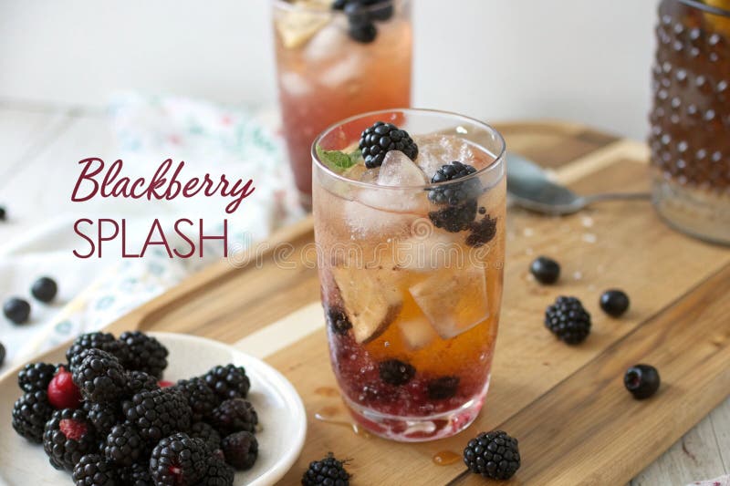 Blackberry Splash in Iced Tea Stock Illustration - Illustration of cool ...