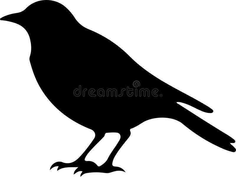 Blackbird Black Silhouette Generative Ai Stock Vector - Illustration of ...