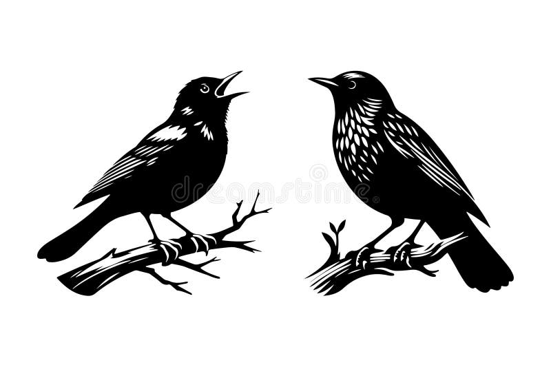 Blackbird Vector image stock vector. Illustration of silhouette - 322202512