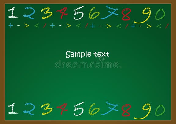 Numbers Color Blackboard Stock Illustrations – 390 Numbers Color ...