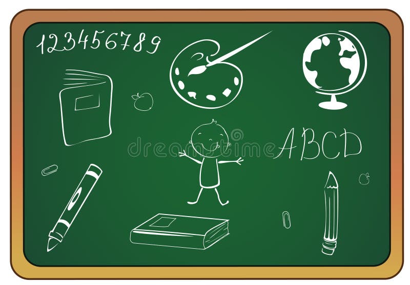 School Blackboard Cartoon Illustration Stock Vector - Illustration of ...