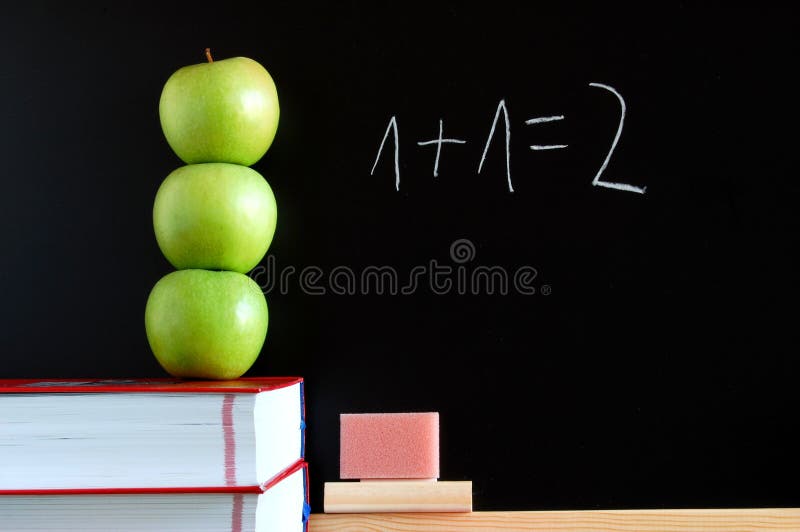 Apple and Einstein formula stock photo. Image of school - 8641872