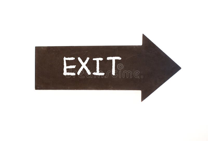 Blackboard Arrow Shape with the Word Exit Stock Photo - Image of ...