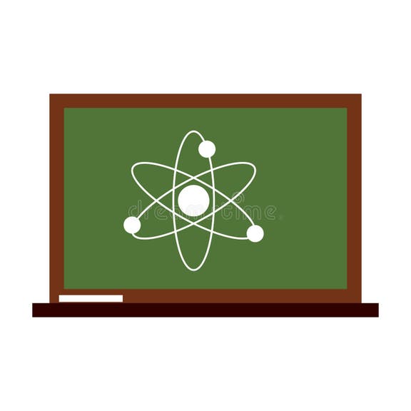 Blackboard with atom stock vector. Illustration of element - 136729242