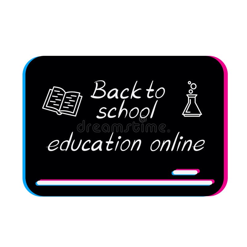 Blackboard Back To School Online Education Stock Vector - Illustration ...