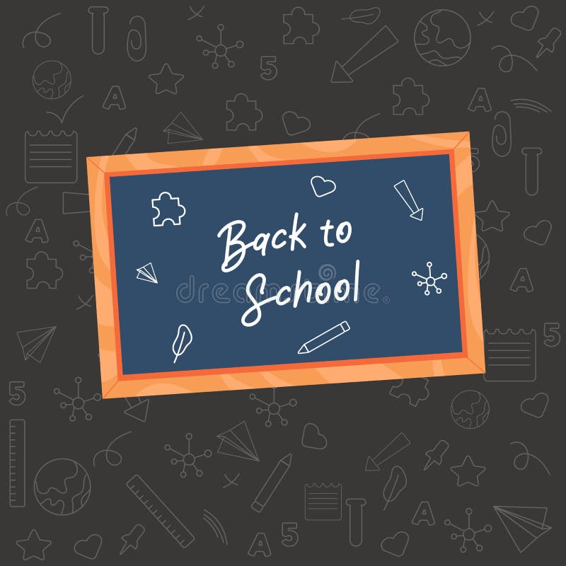 Blackboard Background Back To School. Vector Illustration Stock Vector ...