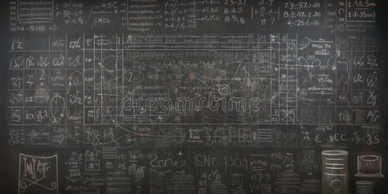 Blackboard Background with Mathematical Formulas Stock Illustration ...