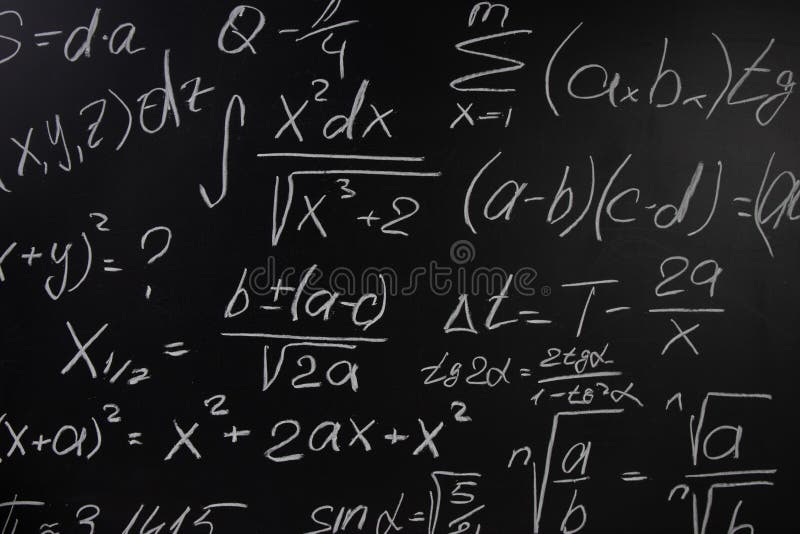 Mathematical Formulas through a Magnifying Glass Stock Photo - Image of ...