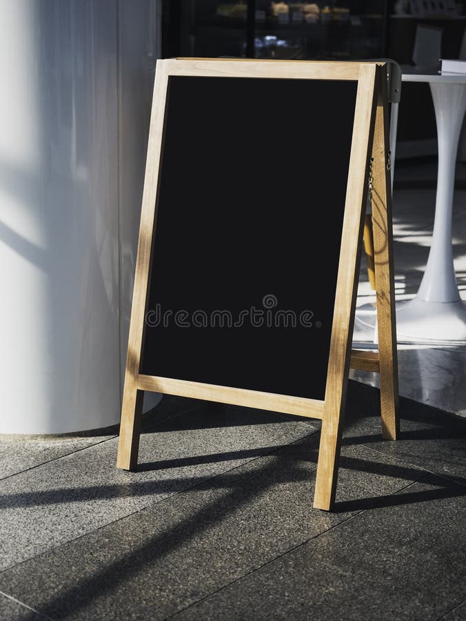 Blackboard Blank Sign Stand Shop Restaurant Menu Mock Up Stock Image ...