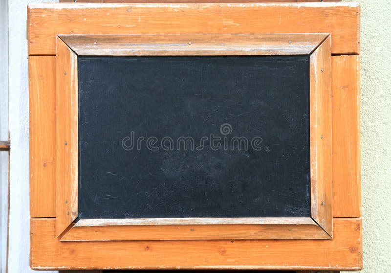 Blackboard with Broad Wooden Frame Mounted To a Wall Stock Image ...