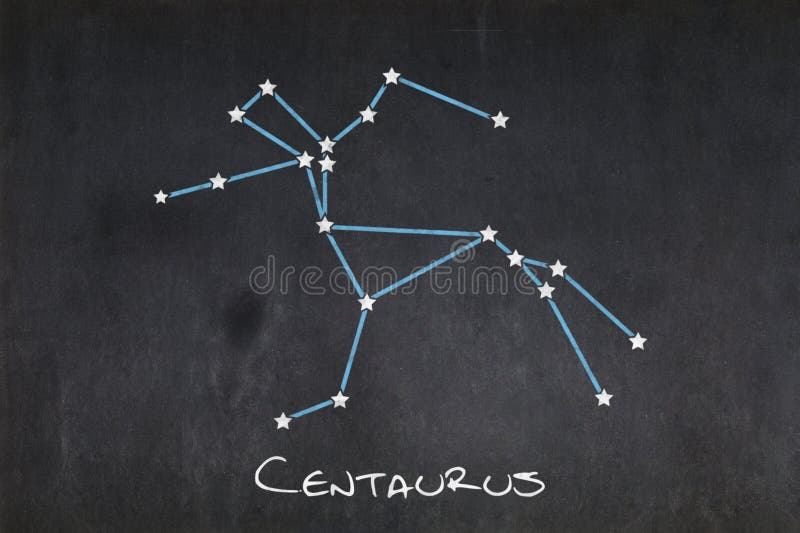 Centaurus Constellation Drawn on a Blackboard Stock Image - Image of ...