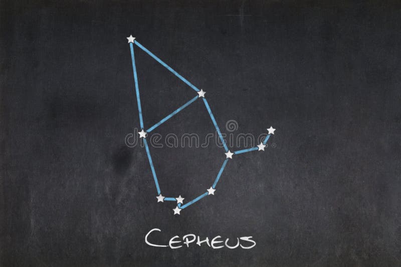 Cepheus Constellation Drawn on a Blackboard Stock Image - Image of ...