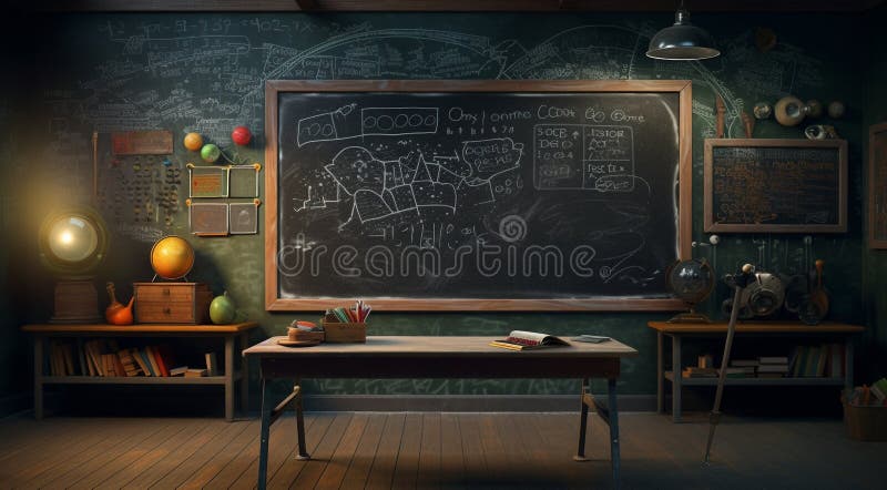 Classroom with Blackboard, Blackboard in the Classroom, School ...