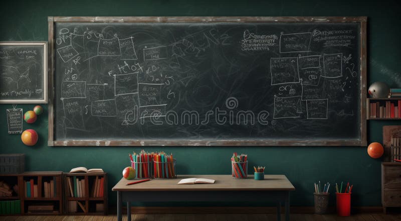 Classroom with Blackboard, Blackboard in the Classroom, School ...