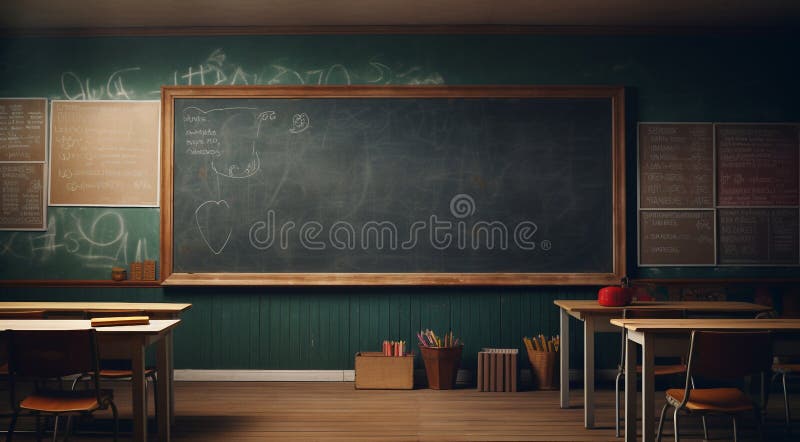 Classroom with Blackboard, Blackboard in the Classroom, School ...