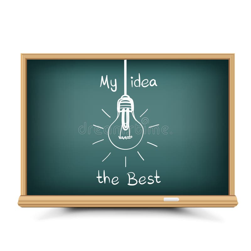 Blackboard Chalk Draw My Idea the Best Stock Vector - Illustration of ...