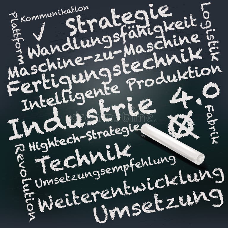 Blackboard and Chalk with Industry 4.0 Stock Vector - Illustration of ...