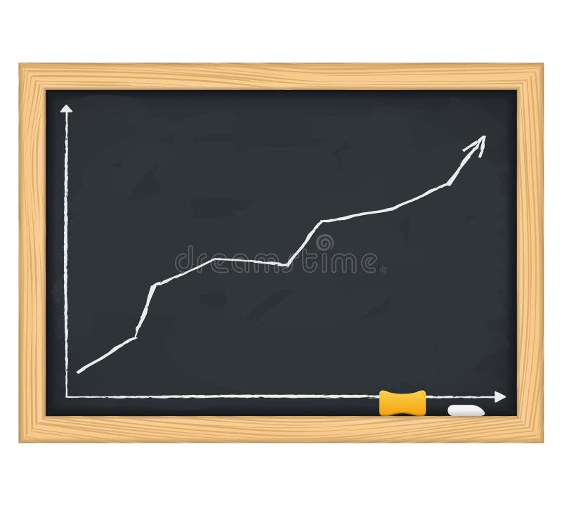 Blackboard with chart stock vector. Illustration of growth - 25284691