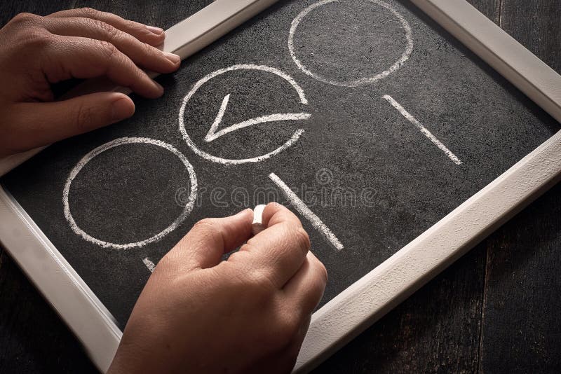 Blackboard with Check Boxes on Chalk Board. Hand Writing Stock Image ...