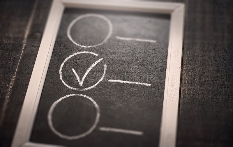 Blackboard with Check Boxes on Chalk Board. Hand Writing Stock Photo ...