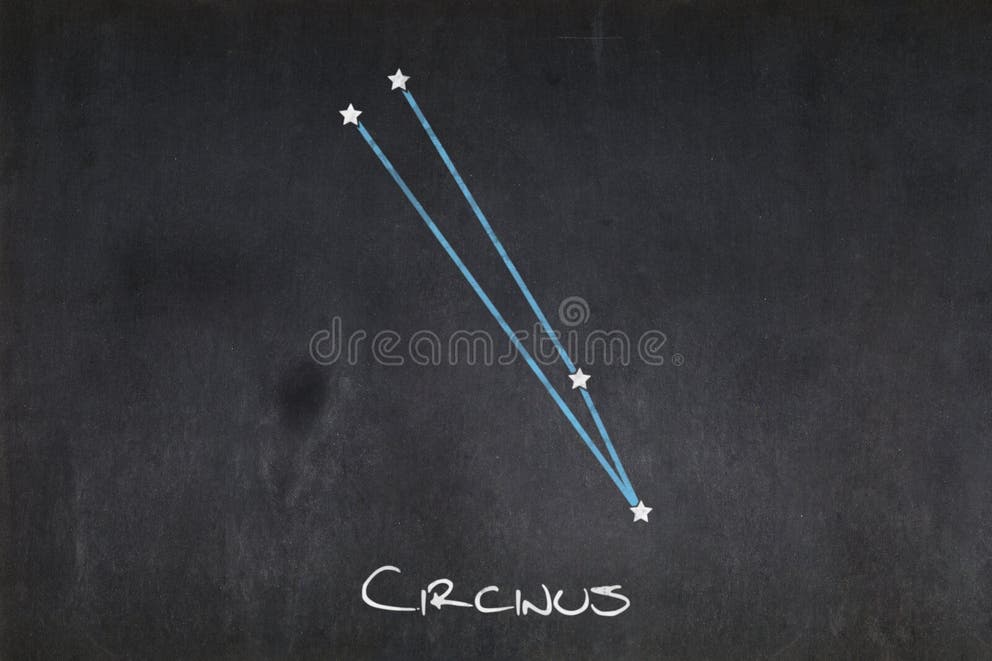 Circinus Constellation Drawn on a Blackboard Stock Photo - Image of ...