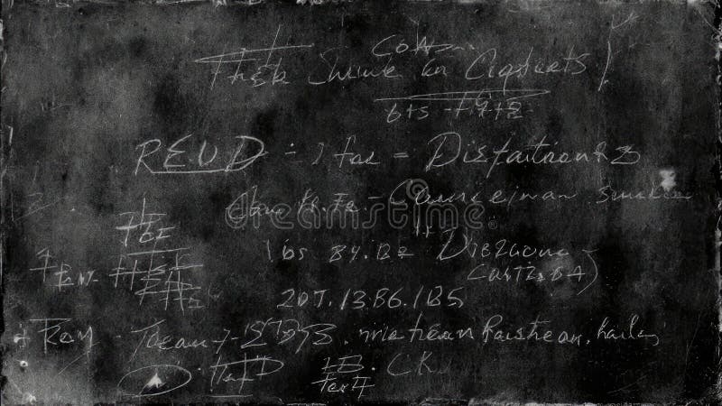 Classroom Blackboard Filled with Mathematical Equations and Notes ...