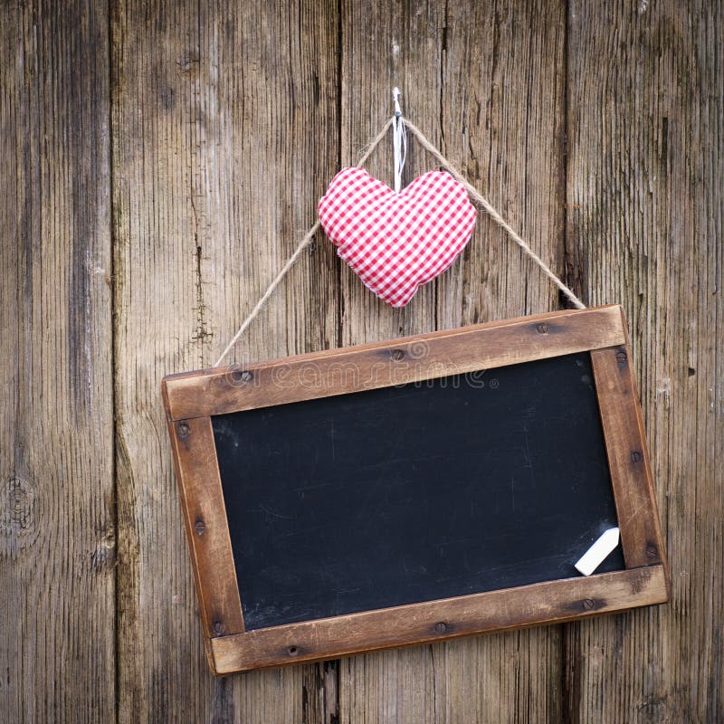 Blackboard, cloth heart stock photo. Image of marriage - 23673696