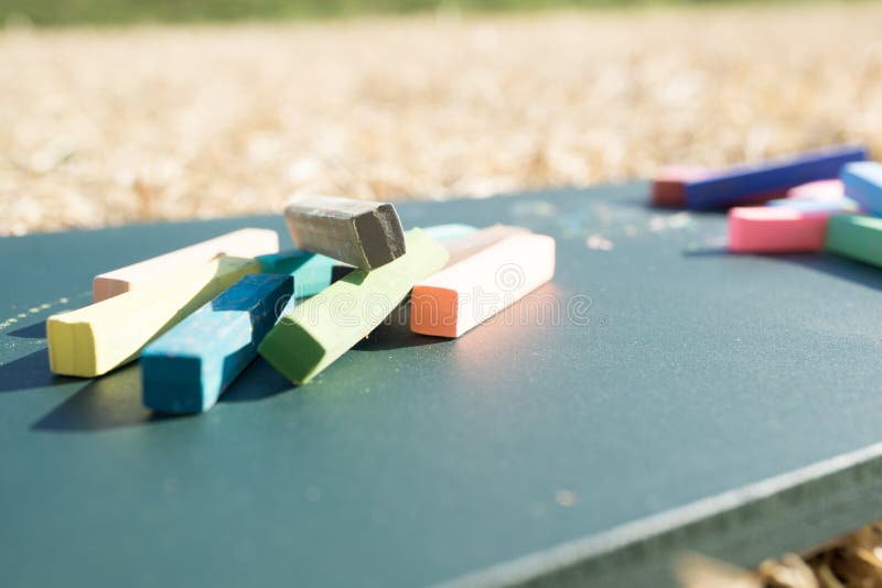 Blackboard with Color Chalk Stock Photo - Image of green, creativity ...