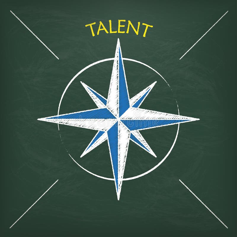 Blackboard Compass Talent stock vector. Illustration of chalk - 55137284