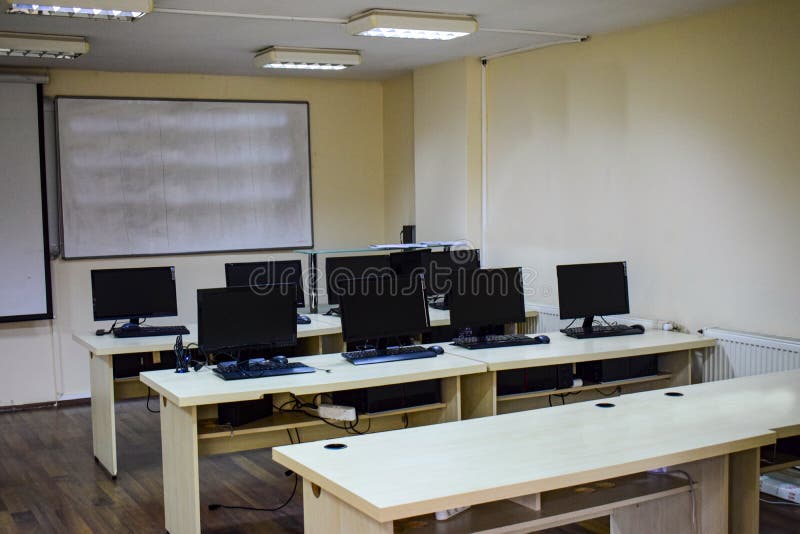 Blackboard and Computers in the Classroom Stock Photo - Image of house2 ...