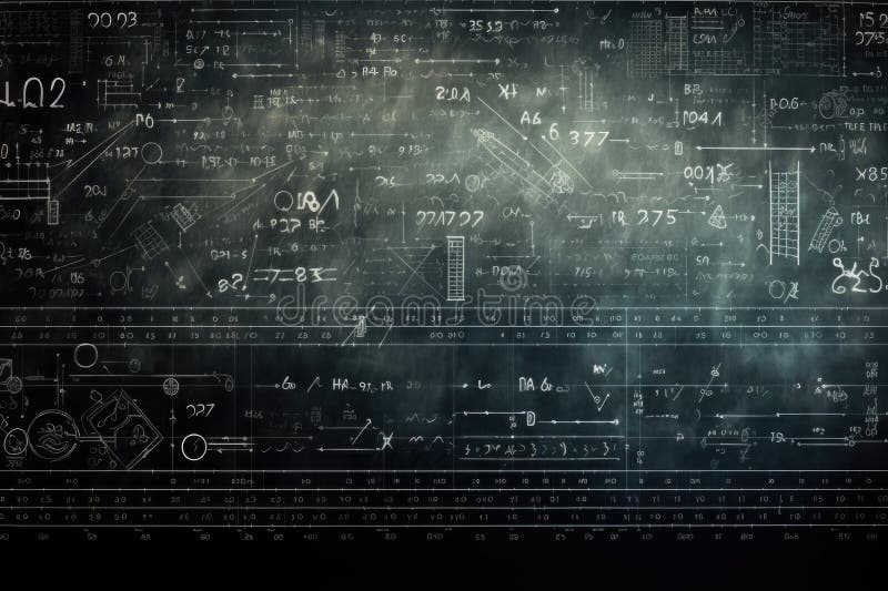 A Blackboard Covered in Complex Calculations. this Image Can Be Used To ...