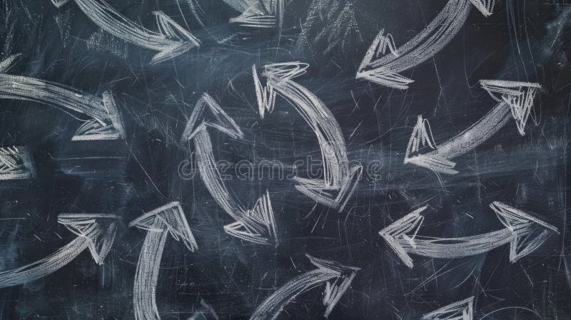 Blackboard Covered in Math Equations, Arrows and Symbols Stock Image ...