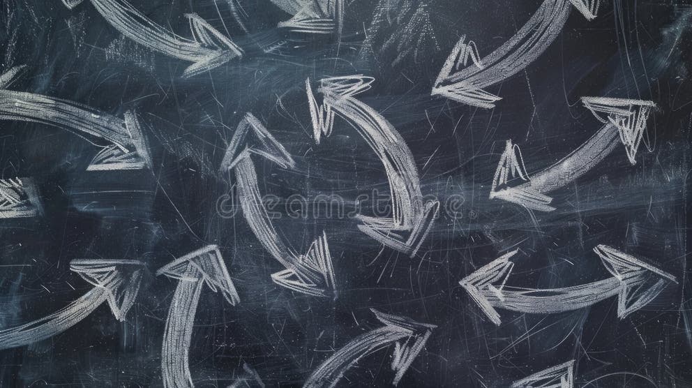 Blackboard Covered in Math Equations, Arrows and Symbols Stock Image ...