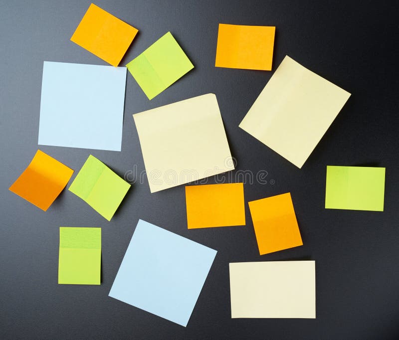 Blackboard Covered with Sticky Notes Stock Image - Image of message ...