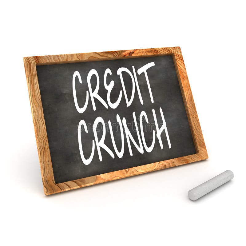 Blackboard Credit Crunch stock illustration. Illustration of chalk ...