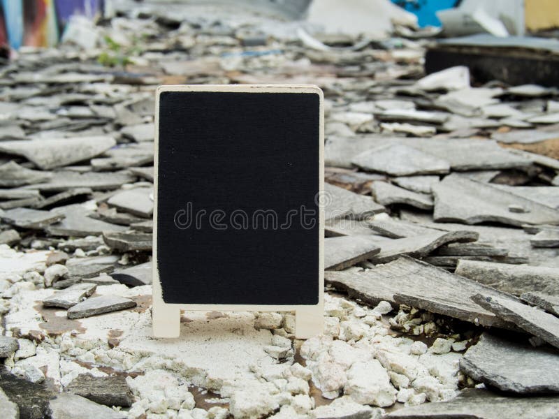 A Blackboard on the Decayed Abandoned Cement Building Mess with Stock ...