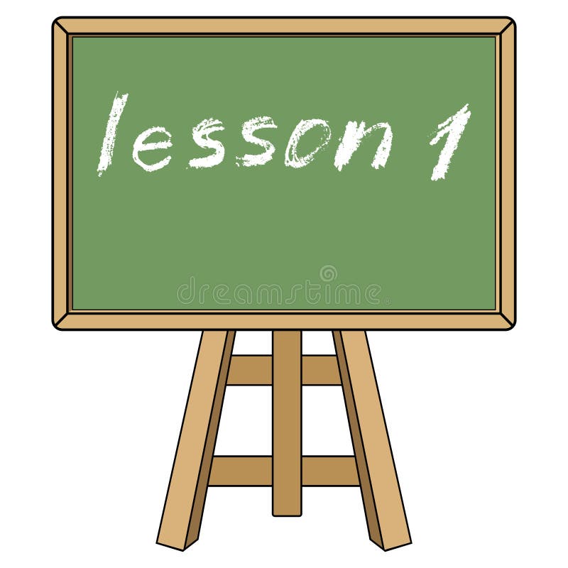 Blackboard with Description Lesson One Stock Illustration ...