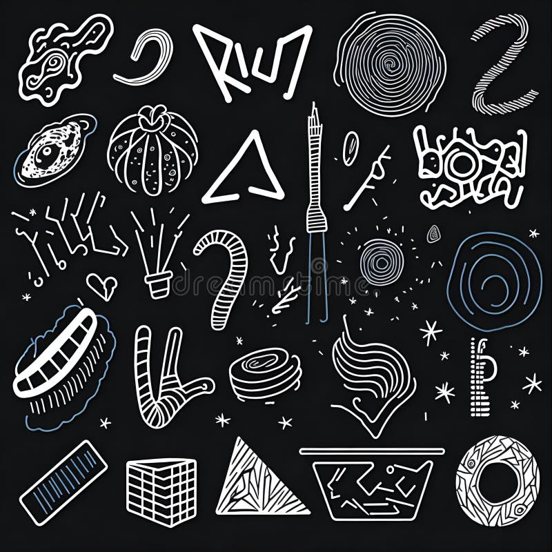 A Blackboard Drawing of Different Types of Objects Created with ...