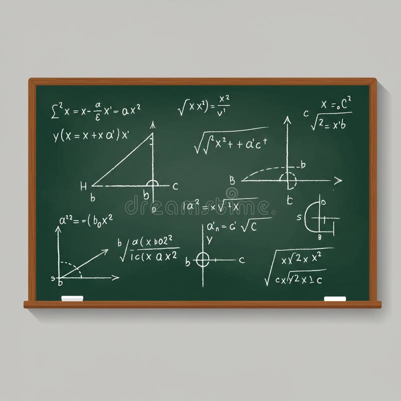 A Blackboard Filled with Mathematical Formulas and Diagrams. it ...