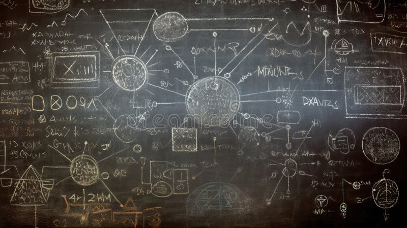 Blackboard with Formula Calculation Stock Illustration - Illustration ...