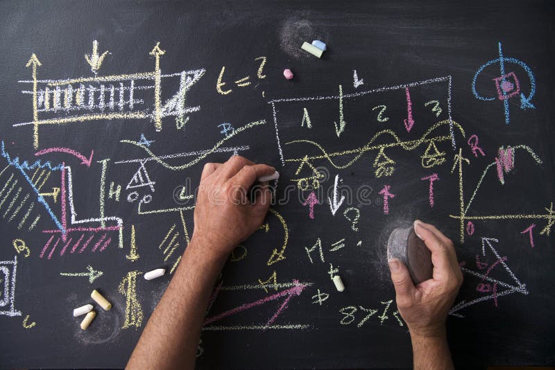 Blackboard with formulas stock image. Image of blackboard - 72514897