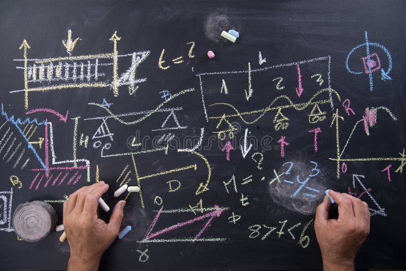 Blackboard with formulas stock photo. Image of background - 72514262