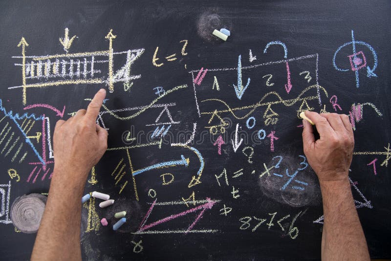 Blackboard with formulas stock image. Image of blackboard - 72514897