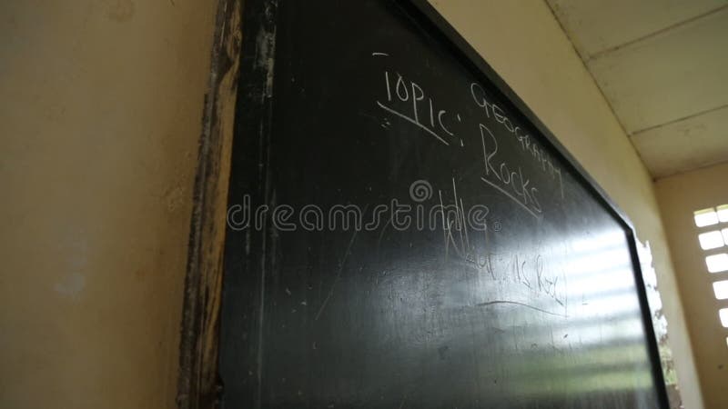 Blackboard of Geography Lesson in Third World Classroom Stock Footage ...