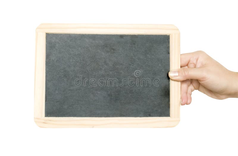 Blackboard in the hand stock photo. Image of black, white - 15959454