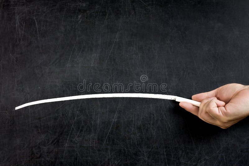 Blackboard Hand Chalk Underlining Stock Image - Image of copyspace ...
