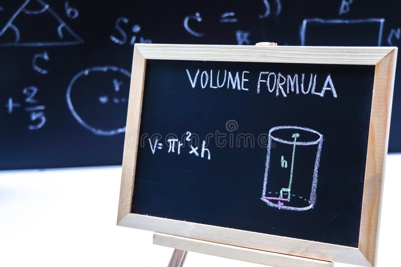Blackboard with Hand Written Geometry Volume Formulas Stock Image ...