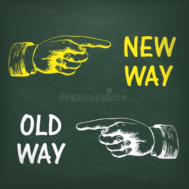 Blackboard Human Hand New Way Stock Vector - Illustration of aiming ...